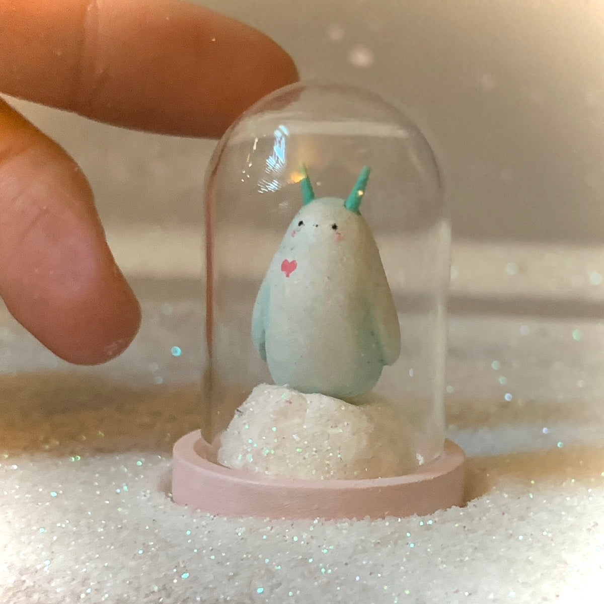 Mini Yeti in Glass Cloche – Willow Works Studio