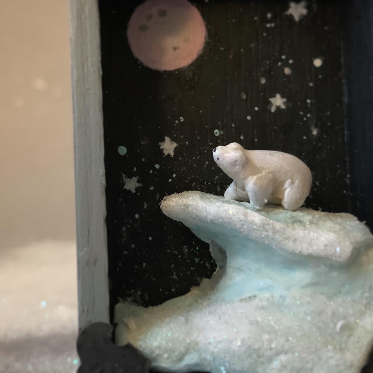 Night Watchman Polar Bear 3x2 inch story Box – Willow Works Studio